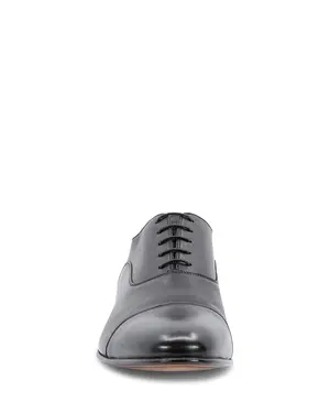 Santoni Darian Cap Toe Dress Shoes - Black