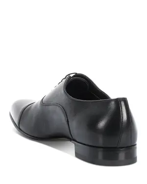 Santoni Darian Cap Toe Dress Shoes - Black