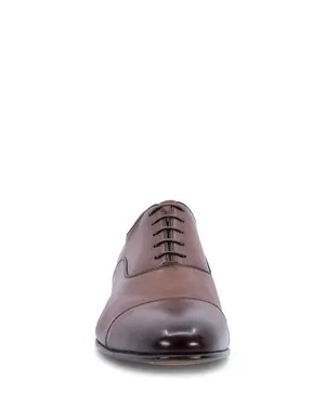Santoni Darian Cap Toe Dress Shoes - Brown
