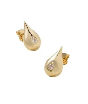 Mateo Water Droplet Diamond Earrings - Gold