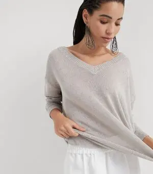 Brunello Cucinelli Diamond Yarn Monili-detail Sweater
