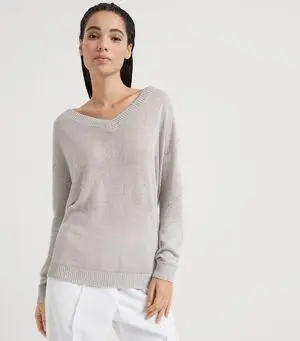 Brunello Cucinelli Diamond Yarn Monili-detail Sweater
