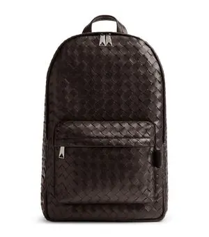 Bottega Veneta Calfskin Intrecciato Backpack - Brown