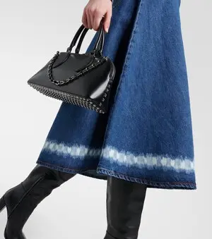 Valentino Garavani Vgold Distressed Denim Midi Skirt