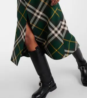 Burberry Check Wool Midi Dress
