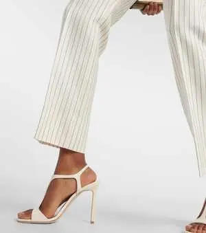 TOM FORD Striped Wool-blend Straight Pants - White