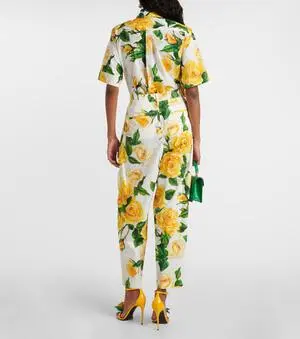 Dolce & Gabbana Floral Cotton Cropped Pants