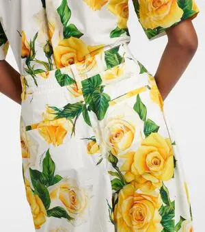Dolce & Gabbana Floral Cotton Cropped Pants