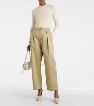Burberry Check Wool-blend Top - Yellow