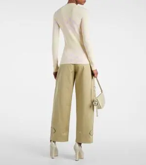Burberry Check Wool-blend Top - Yellow