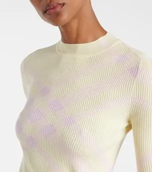 Burberry Check Wool-blend Top - Yellow