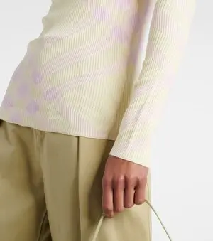 Burberry Check Wool-blend Top - Yellow