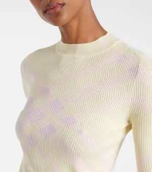 Burberry Check Wool-blend Top - Yellow