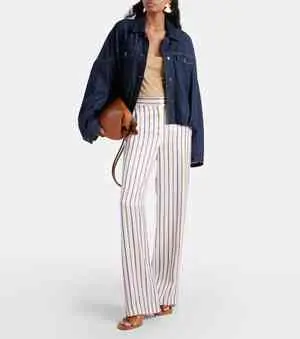 Veronica Beard Grigore Striped Wide-leg Pants