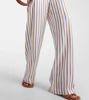 Veronica Beard Grigore Striped Wide-leg Pants