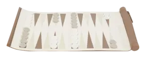 Brunello Cucinelli Portable Leather Backgammon Set - Beige