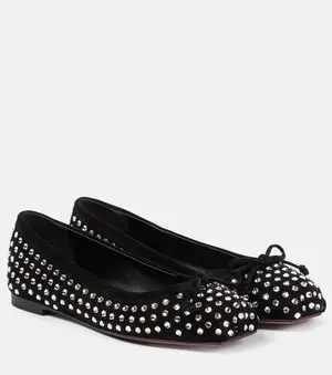 CHRISTIAN LOUBOUTIN Mamadrague Embellished Ballet Flats - Black