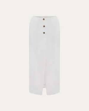 Posse Posse Gigi Linen Column Skirt - Ivory