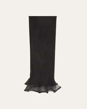 Simkhai Kelso Ruffled Plisse Maxi Skirt - Black