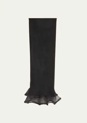 Simkhai Kelso Ruffled Plisse Maxi Skirt - Black
