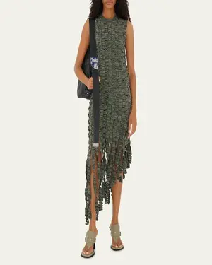 Burberry Asymmetric Fringe Dress