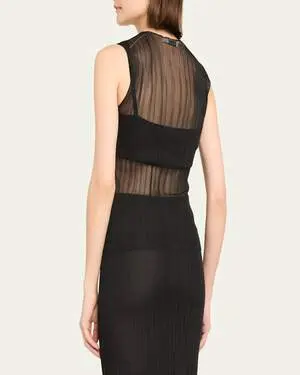 Simkhai Oakley Bralette Plise Knit Tank Top