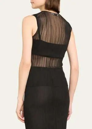 Simkhai Oakley Bralette Plise Knit Tank Top