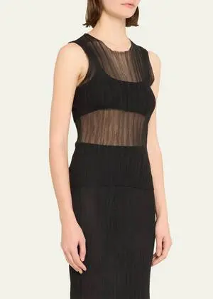 Simkhai Oakley Bralette Plise Knit Tank Top