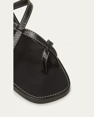 THE ROW Link Leather Flat Slide Sandals