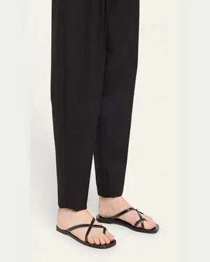 THE ROW Link Leather Flat Slide Sandals