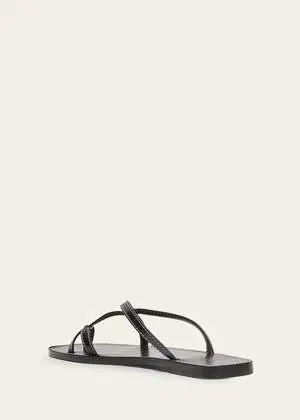 THE ROW Link Leather Flat Slide Sandals