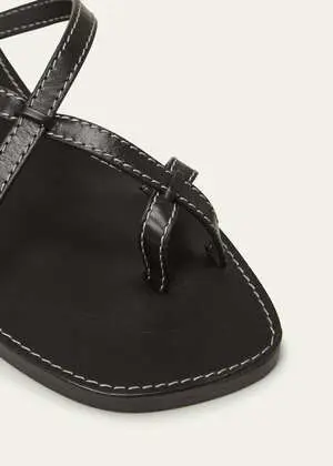THE ROW Link Leather Flat Slide Sandals