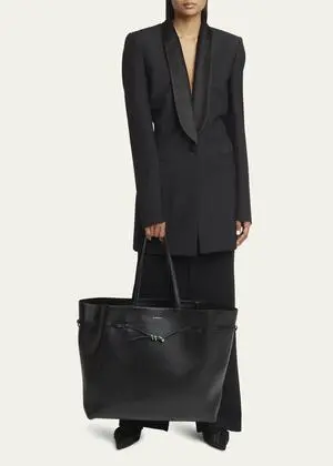 Givenchy Voyou Large North-south Tote Bag In Tumbled Leather