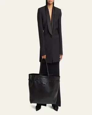 Givenchy Voyou Large North-south Tote Bag In Tumbled Leather