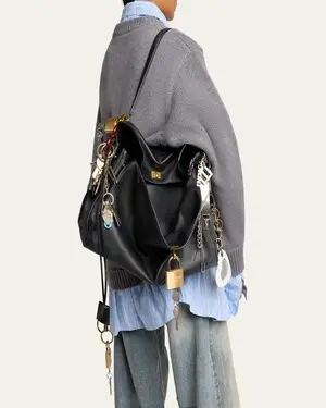 Balenciaga Rodeo Large Leather Top-handle Bag - Black