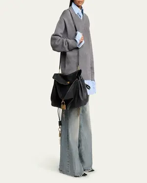 Balenciaga Rodeo Large Leather Top-handle Bag - Black