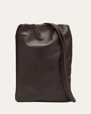 THE ROW Bourse Phone Case In Nappa Leather - Choa Chocolate Ans