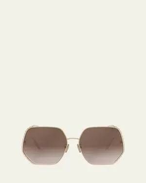 BVLGARI Serpenti Geometric Sunglasses Green/gold