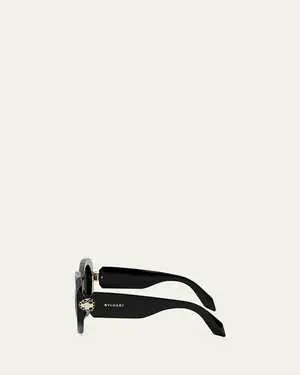 BVLGARI Serpenti Oval Sunglasses - Dark Havana Gradient Brown