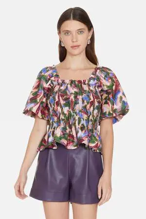 MARIE OLIVER Fay High-waisted Pleated Shorts - Plum