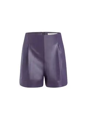 MARIE OLIVER Fay High-waisted Pleated Shorts - Plum