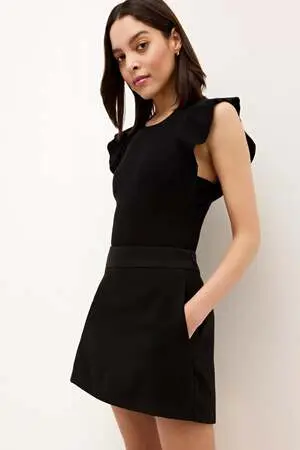 MARIE OLIVER Rory Ribbed Top Blck