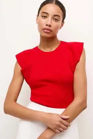 MARIE OLIVER Rory Ribbed Top Lava
