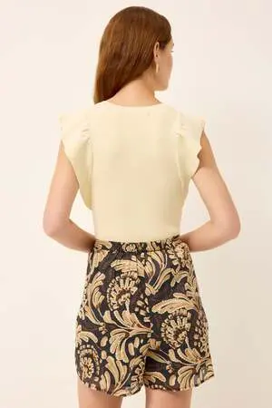 MARIE OLIVER Rory Ribbed Top - Macadamia