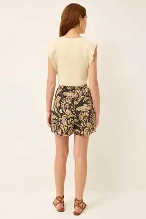 MARIE OLIVER Rory Ribbed Top - Macadamia