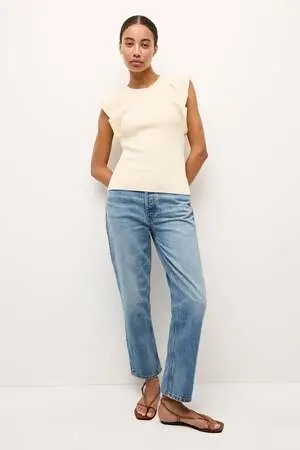 MARIE OLIVER Rory Ribbed Top - Macadamia