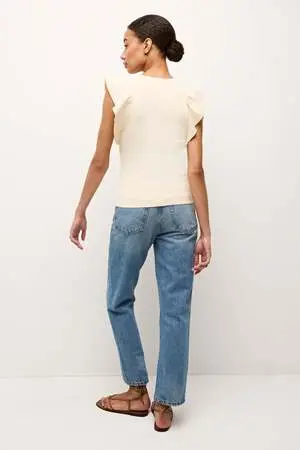 MARIE OLIVER Rory Ribbed Top - Macadamia