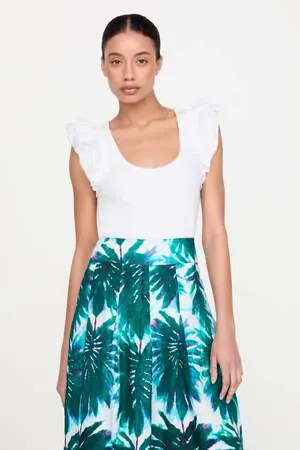 MARIE OLIVER Anna Top With Ruffle Sleeves - Cool White