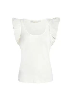 MARIE OLIVER Anna Top With Ruffle Sleeves - Cool White