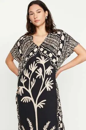 MARIE OLIVER Printed Oliver Kaftan - Onyx Tree